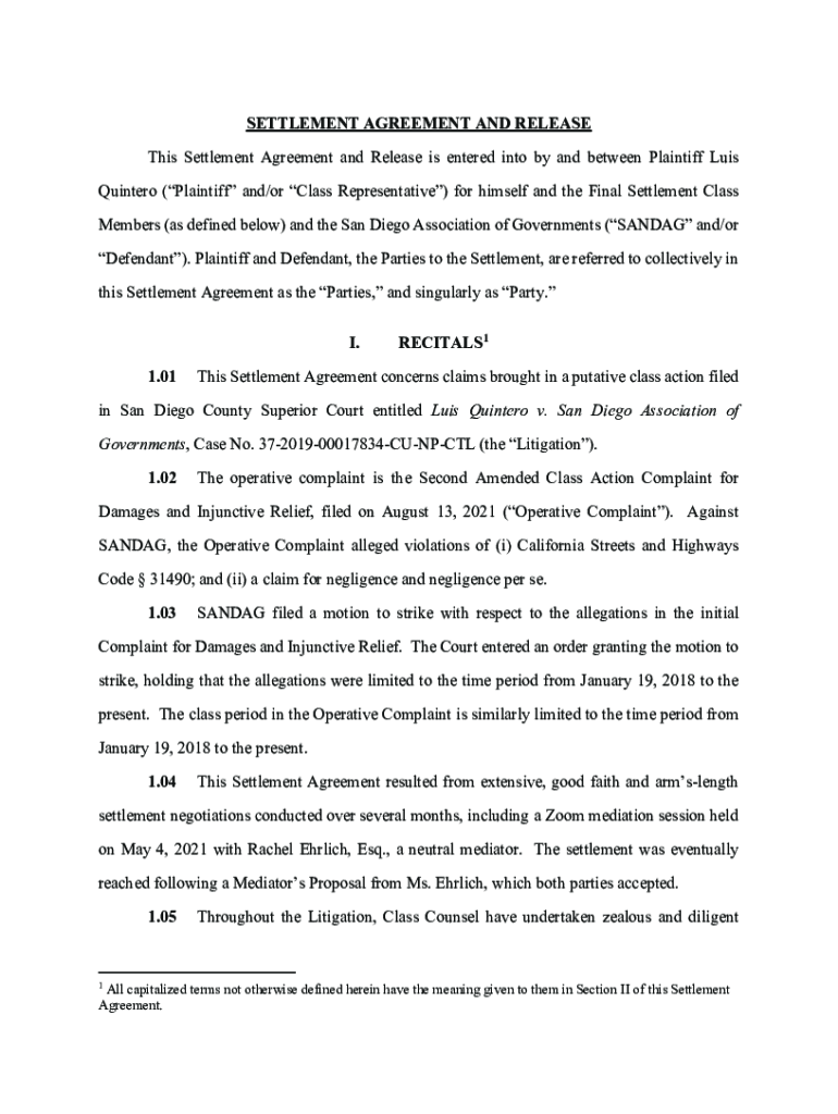 Fillable Online Exhibit 1 -- Settlement Agreement- Fully Executed.pdf Fax Email Print - pdfFiller