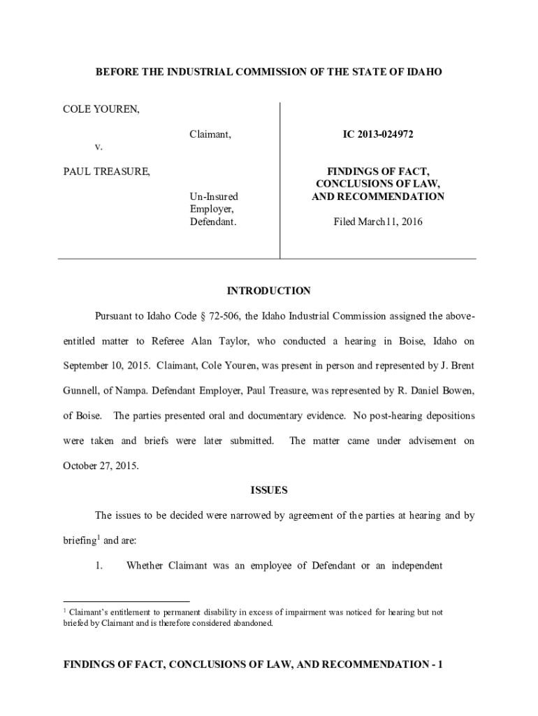 Fillable Online iic idaho iic.idaho.gov05Youren-vBEFORE THE INDUSTRIAL ...