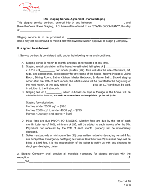 Fillable Online Staging Services Agreement Template Form Template ...