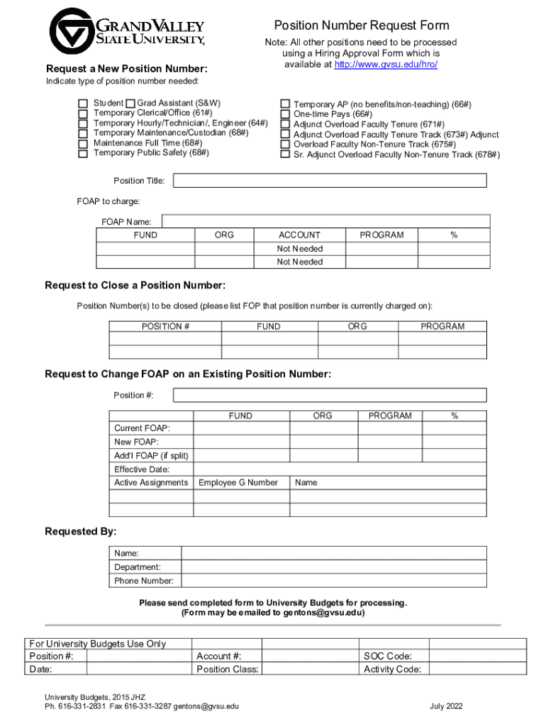 Fillable Online 11+ Position Request Forms & Templates - PDF, DOC ...