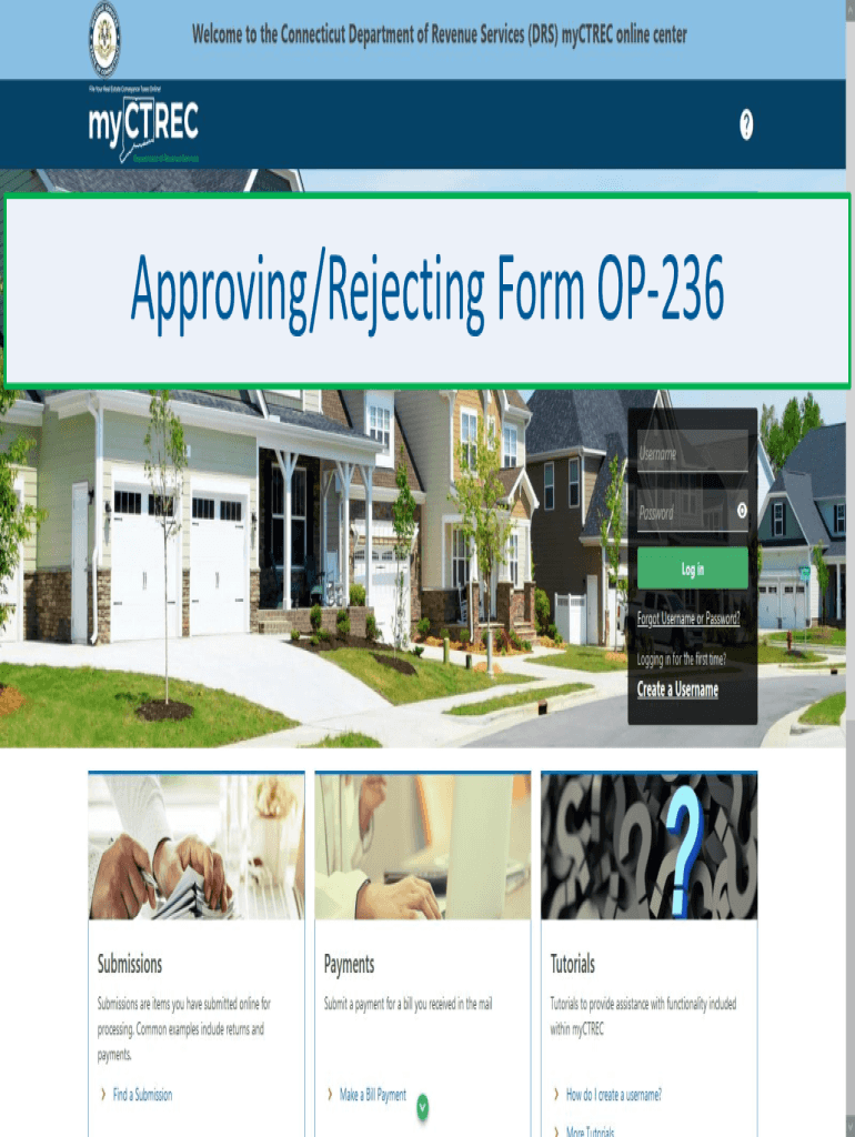 Fillable Online portal.ct.govApproveorRejectFormOP-236Approve/Reject ...