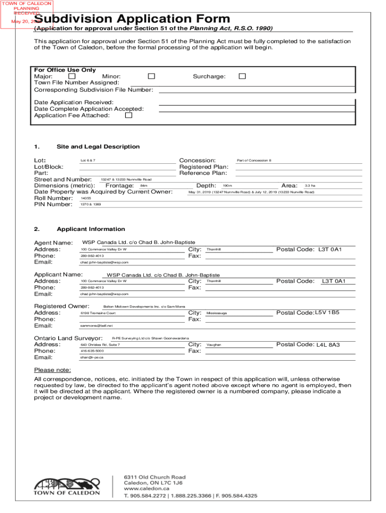 Fillable Online forms.caledon.cadoDevelopment Application Form - Site ...