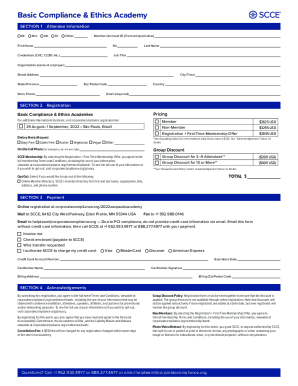 Fillable Online Basic Compliance & Ethics Academy - SCCE Fax Email ...