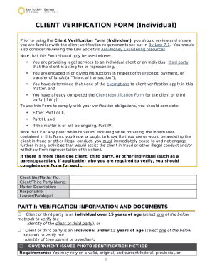Client Verification (Individual) Doc Template | pdfFiller
