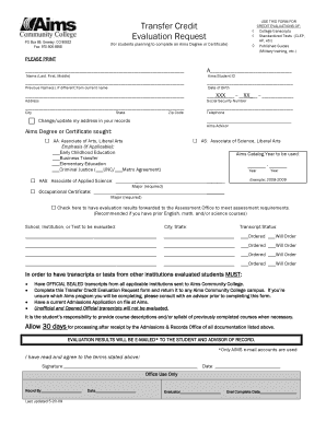 Fillable Online CREDIT EVALUATIONS OF: Fax Email Print - pdfFiller