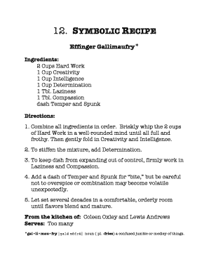 Personality Recipe Examples - Fill Online, Printable, Fillable, Blank ...