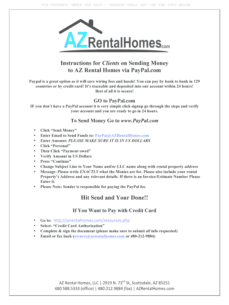 Fillable Online FOR PROPERTY OWNER USE ONLY - TENANTS SHALL NOT USE THE ...