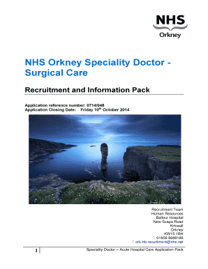 Fillable Online jobs scot nhs NHS Orkney Speciality Doctor Surgical ...