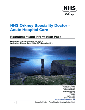 Fillable Online jobs scot nhs NHS Orkney Speciality Doctor Acute ...