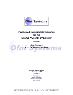 Fillable Online FUNCTIONAL REQUIREMENTS SPECIFICATION Fax Email Print ...