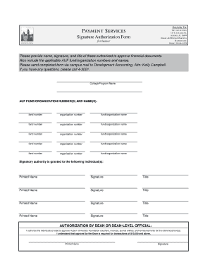 Fillable Online Signature Authorization Form - Auburn University ...