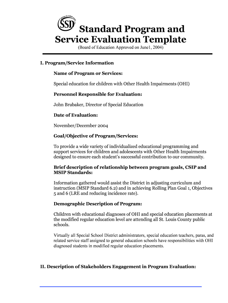 Fillable Online ssdmo Service Evaluation Template Fax Email Print ...