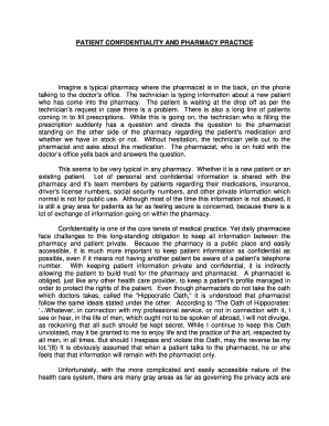 Fillable Online rxethics PATIENT CONFIDENTIALITY AND PHARMACY PRACTICE ...