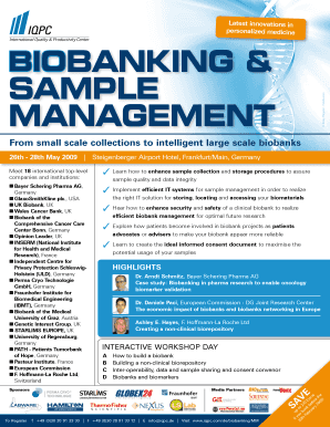 Fillable Online BioBanking amp Sample management - Conferensum Fax ...