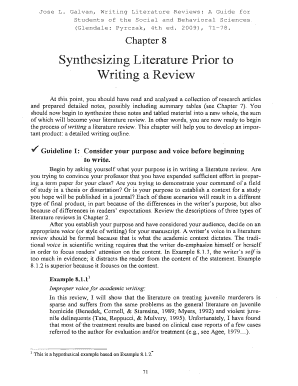 Fillable Online Galvan, Writing Literature Reviews: A Guide for Fax ...