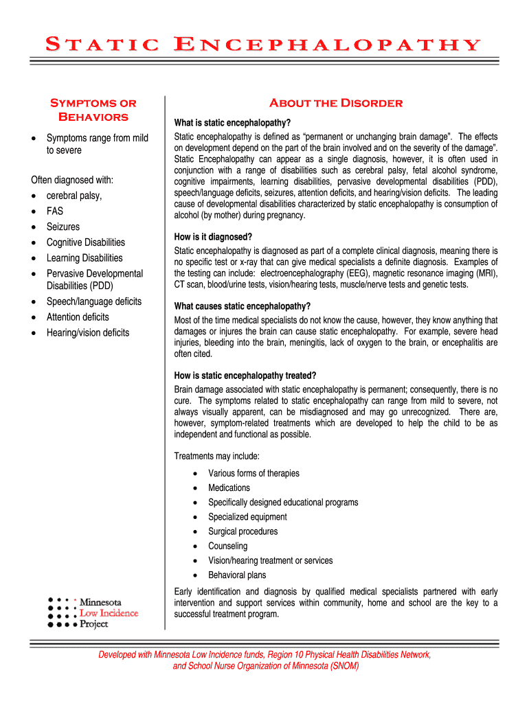 Fillable Online STATIC ENCEPHALOPATHY Fax Email Print - pdfFiller