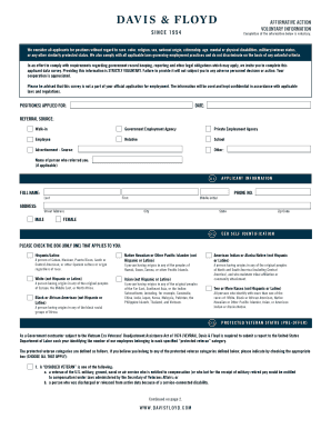 Fillable Online PRINT FORM AFFIRMATIVE ACTION VOLUNTARY INFORMATION ...