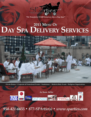 Fillable Online SPArties Brochure 2011 SPArties Brochure 2011 Fax Email ...