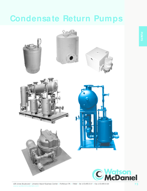 Fillable Online Condensate Return Pumps - Watson McDaniel Fax Email ...