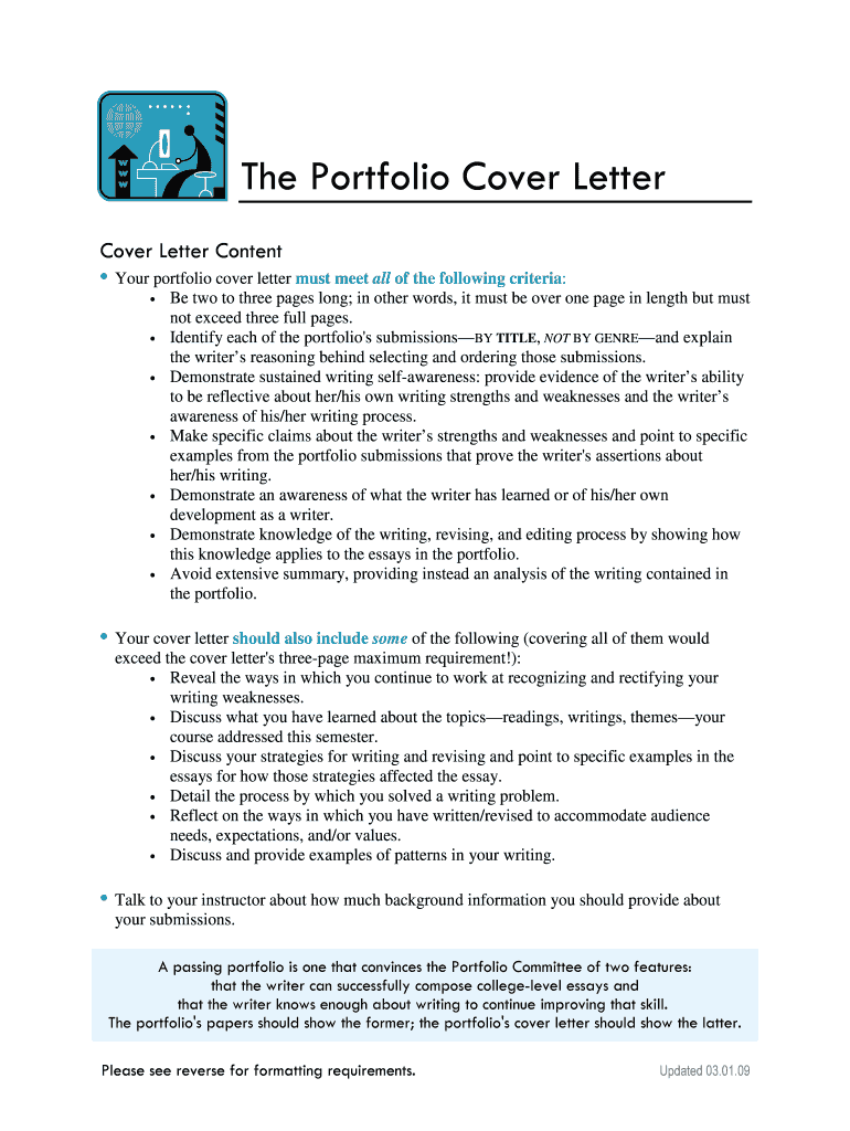 Fillable Online The Portfolio Cover Letter Fax Email Print - pdfFiller