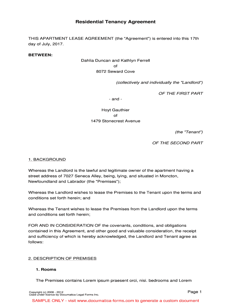 Fillable Online Residential Rental Lease Canadian Sample 27RUS41pdf Fax ...