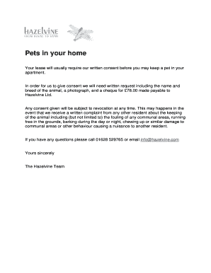 Fillable Online Pets in your home Fax Email Print - pdfFiller
