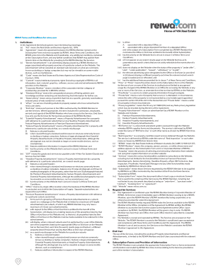 Fillable Online REIWA Terms and Conditions for reiwa Fax Email Print ...