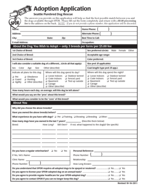 Fillable Online spdrdogs Printable Adoption Form - Seattle Purebred Dog ...