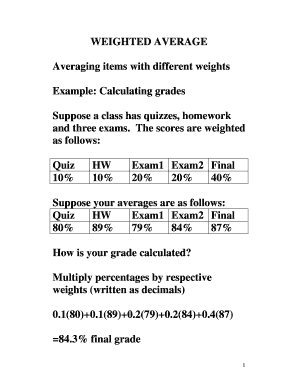 Fillable Online WEIGHTED AVERAGE Fax Email Print - pdfFiller