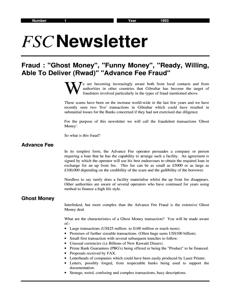 Fillable Online FSC Newsletter Fax Email Print - pdfFiller