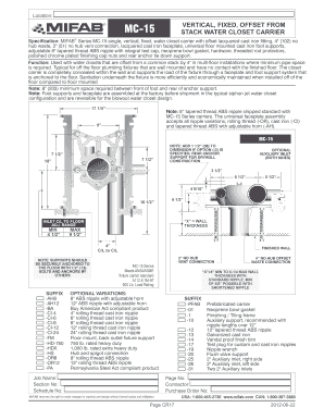 Fillable Online MC-15 VERTICAL, FIXED, OFFSET FROM - Mifab Fax Email ...