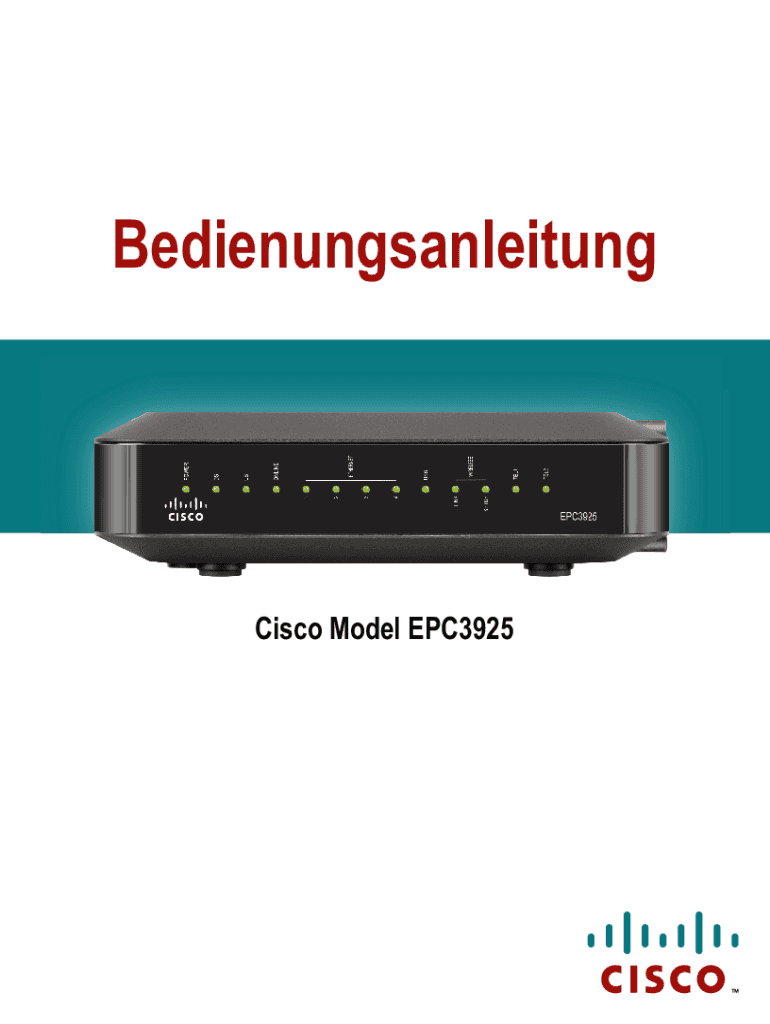 Fillable Online Cisco Model DPC3925 and EPC3925 8x4 DOCSIS 3.0 Wireless ...