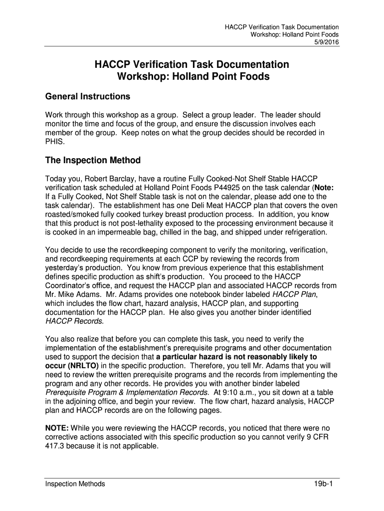 Fillable Online HACCP Verification Task Documentation Fax Email Print ...