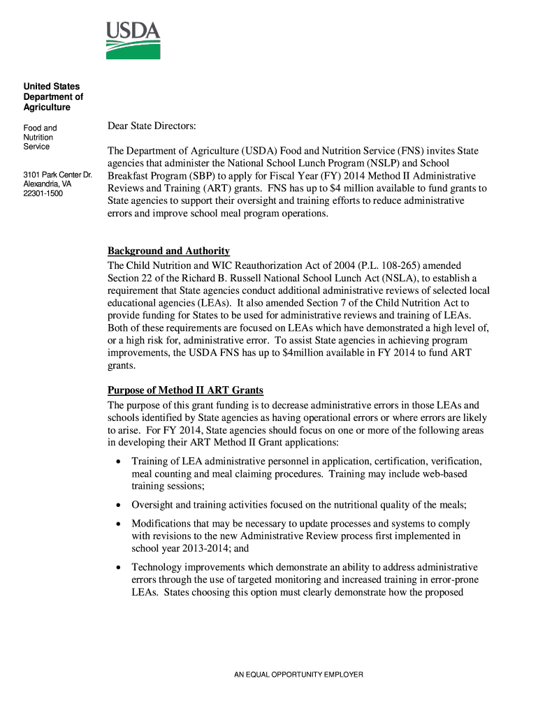 Fillable Online fns usda Letter to State Agencies - USDA Food and ...