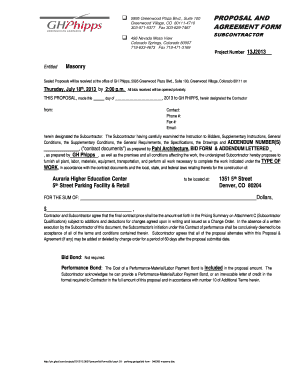 Fillable Online Masonry Bid Form Fax Email Print - pdfFiller