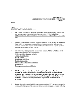 Fillable Online FORM ENV - 2 MULTI-EMPLOYER WORKSITE NOTIFICATION ...