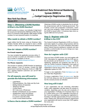 Fillable Online nrcs usda Dun & Bradstreet Data Universal Numbering System (DUNS ... Fax Email ...