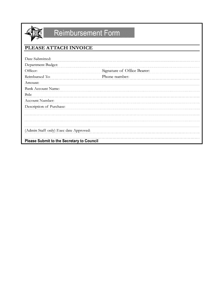 Fillable Online reimbersement form.xls Fax Email Print - pdfFiller