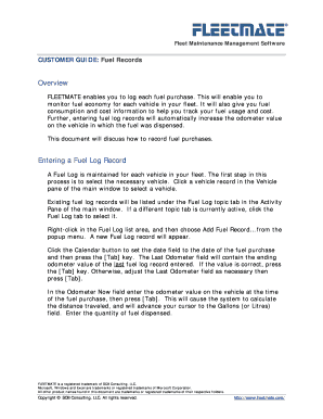 Fillable Online CUSTOMER GUIDE: Fuel Records Fax Email Print - pdfFiller