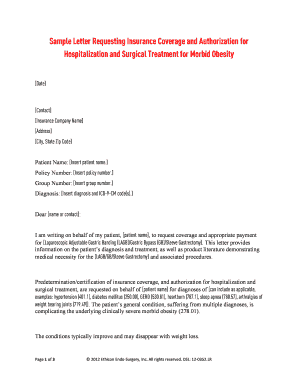 Fillable Online Sample Letter Requesting Insurance Coverage and ...