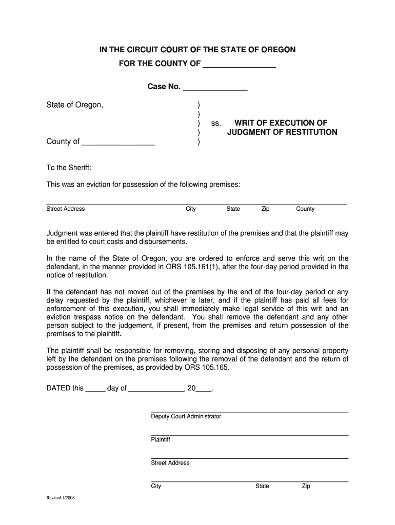 Fillable Online courts oregon ORS 105.152 - Form of notice of ...