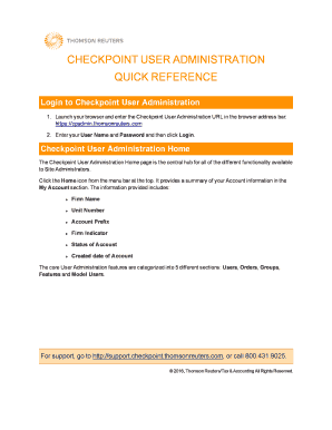 Fillable Online CHECKPOINT USER ADMINISTRATION Fax Email Print - pdfFiller