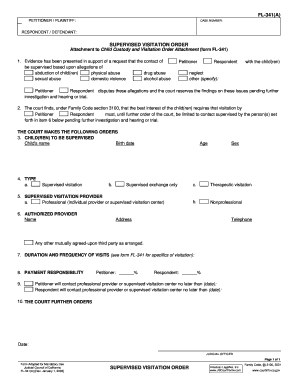 Fillable Online FL-341(A) SUPERVISED VISITATION ORDER Fax Email Print ...