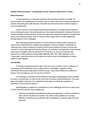 Fillable Online Defining Needs Assessment, Learning Gaps and the Outcomes Measurement Process ...