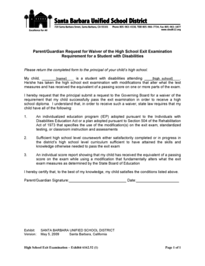 Fillable Online Exhibit 616252 1 High School Exit Examination ...
