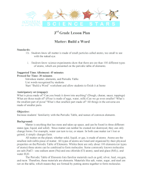 Fillable Online 3rd Grade Lesson Plan Fax Email Print - pdfFiller