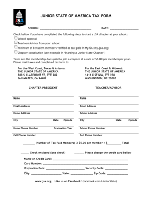 Fillable Online jsa JUNIOR STATE OF AMERICA TAX FORM - jsa Fax Email ...