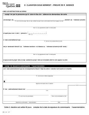 Remplissable En Ligne ramq gouv qc Formulaire 4216 - Dclaration sous ...