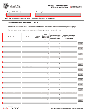 Fillable Online CERTIFIED WOOD MATERIALS CALCULATION Fax Email Print - pdfFiller