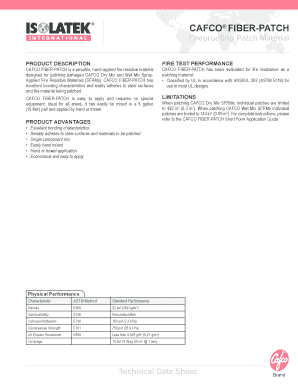 Cafco Fiber Patch - Fill Online, Printable, Fillable, Blank | pdfFiller